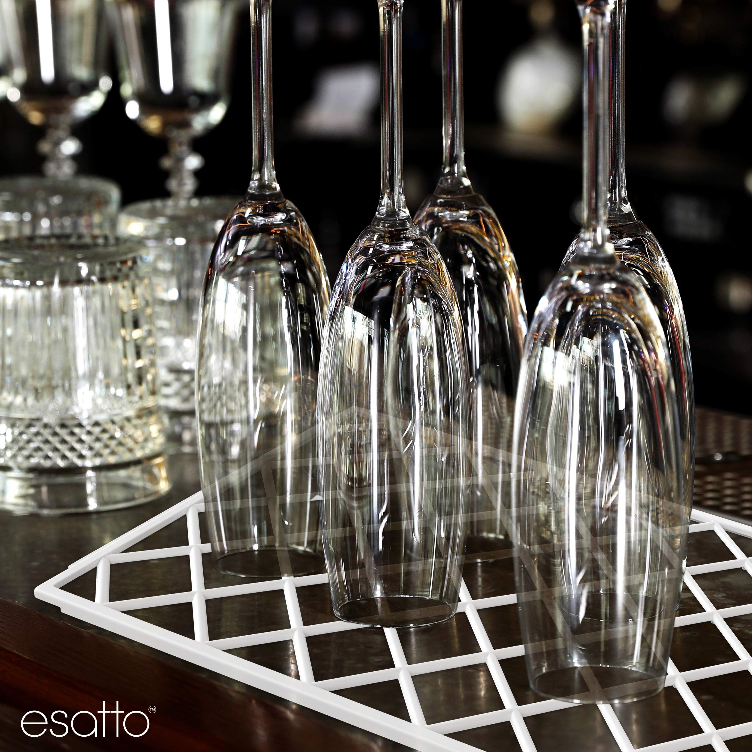 Esatto Bar Products 10 Pieces Interlocking Shelf Mats 8 x 12 Inches, Clear - For Spills, Clean Bars, Stain Protection, and an Anti-slip Surface