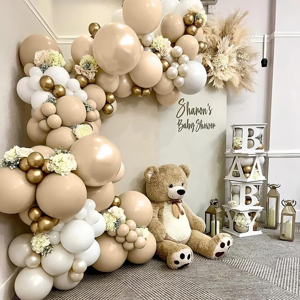 COVANNI 122pcs Nude Balloons Different Sizes 36 18 12 10 5 Inch Nude Balloon Garland Arch Kit Extra Large Balloons for Baby Shower Graduation Birthday Wedding Party Decoration (Nude)