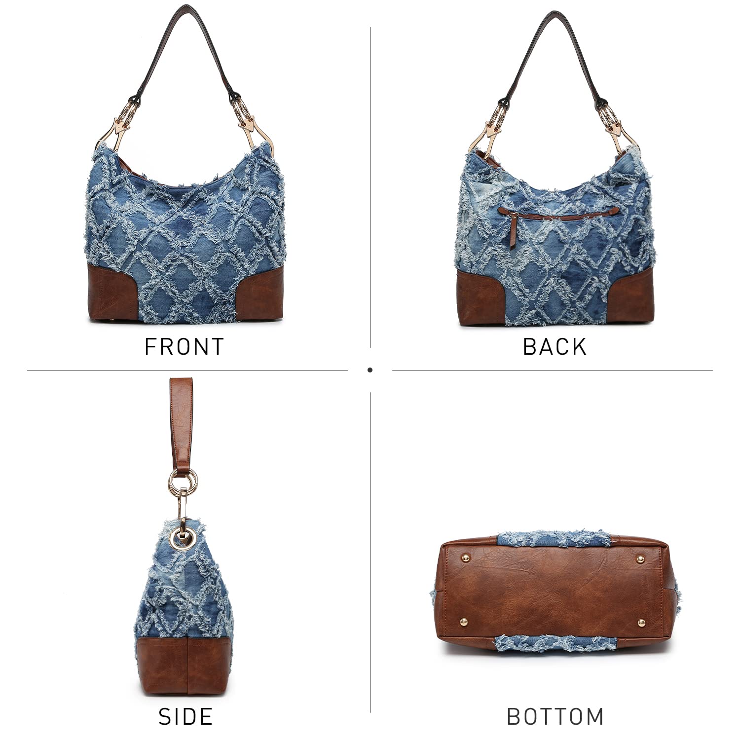 Dasein Hobo Purses for Women Soft PU Leather Handbags Slouchy Hobo Bags Shoulder Bag Top Handle Tote