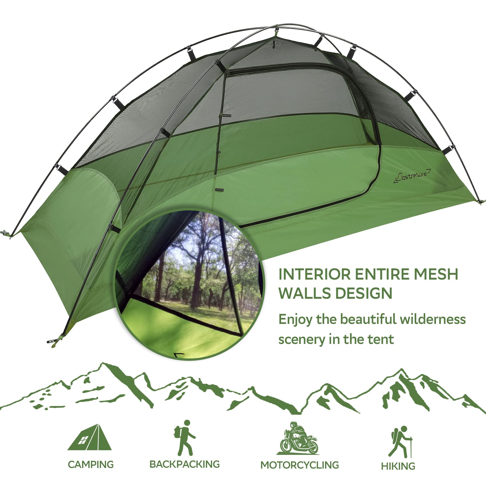 Clostnature Crux 1-Person Tent for Backpacking - Ultralight One Person Backpacking Tent, Hiking Tent for One Man, Solo, Single Person