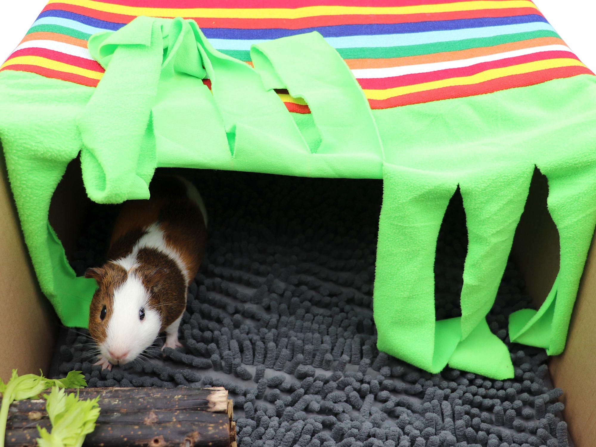 Guinea Pig Hideout, Guinea Pig Corner Fleece Forest Habitat, Guinea Pig Blankets Curtain Hammock, Small Animals Cage Accessories for Ferret Hammock Hedgehog Bunny Rabbit Hamster Rat Chinchillas