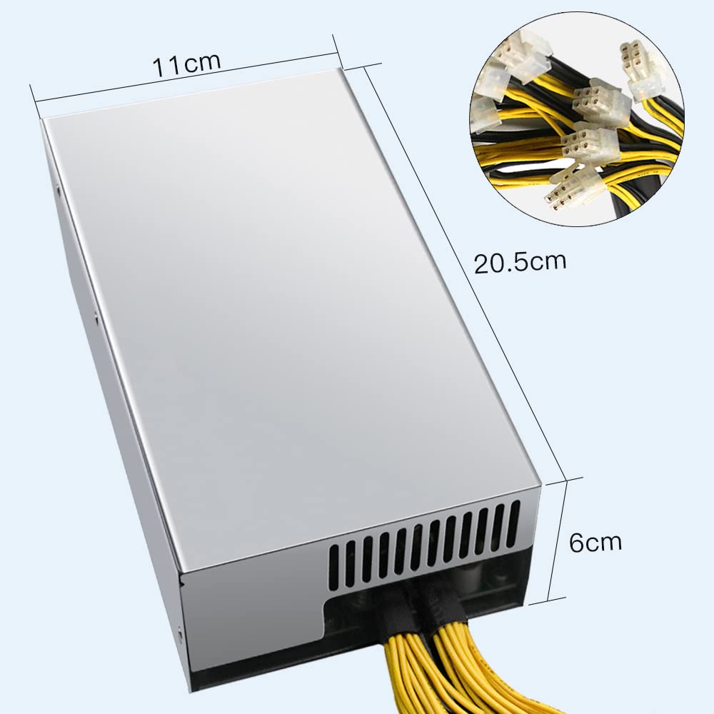 Power Supply Apw7 Equivalent 110V-230V - 1800W 6-Pin Connect Miner Mining sha-256 Algorithm, Mining Hardware, Asic Miner, Crypto Miner Rig for Mining Crypto Coins