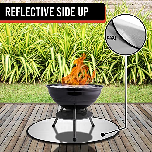 Fire Pit Mat - Fireproof Mat for Under Firepit - Two-Sided Heat Resistant Deck Protector Pad - Large Outdoor Wood Patio Grill Guard - Grass, Wood, Concrete Protection - Cast Master Elite