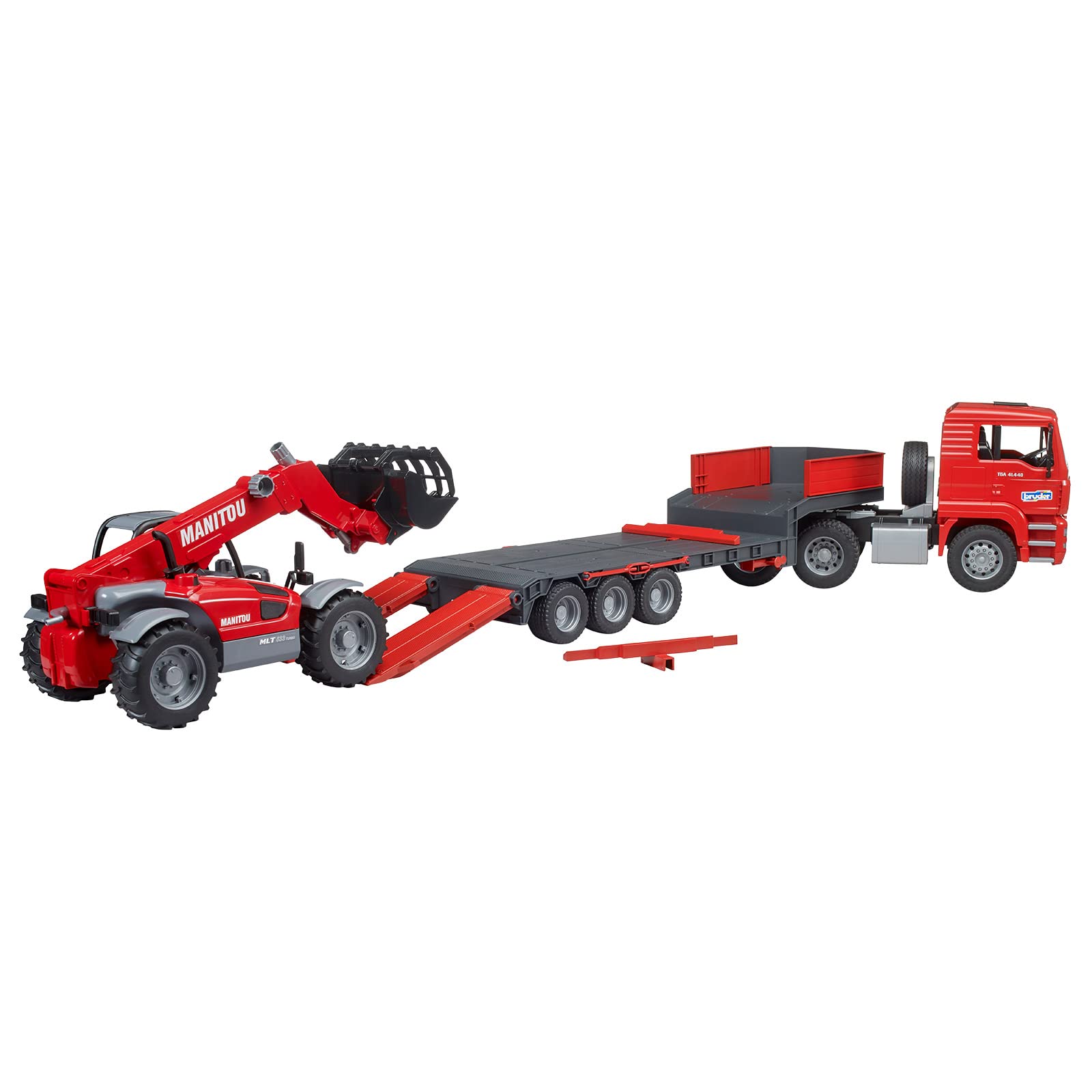 Bruder Toys Man TGA Low Loader Truck With JCB Backhoe Loader