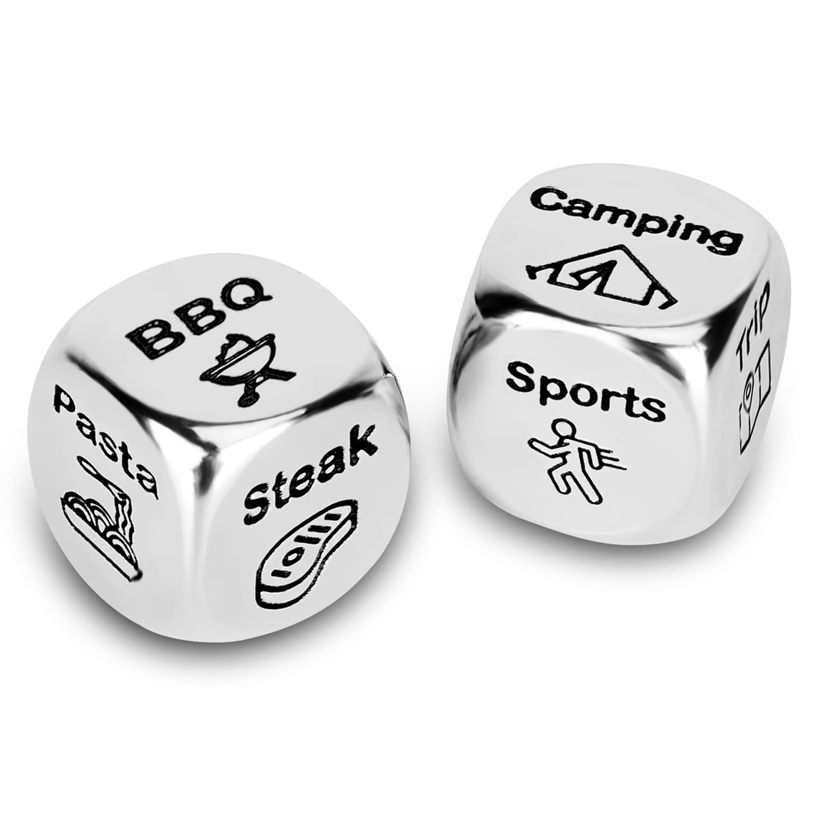 Date Night Dinner Tin Dice Meal and Activity Decider Dice 10th Anniversary Entertainment Gift for 10 Year Anniversary, Wedding, Valentine, Birthday, Christmas