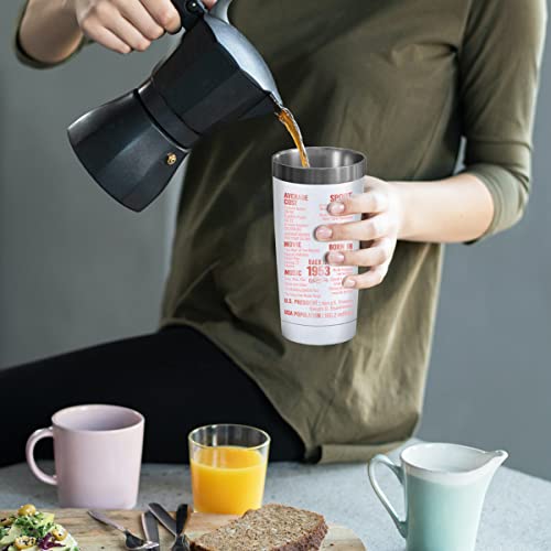 Henghere 70th Birthday Gifts for Women, 70th Birthday Gift for Friend, Mom, Grandma,Sister, Wife, Aunt, Coworker, Happy 70 Year Old Birthday Decorations Women | Thermos Cup - White