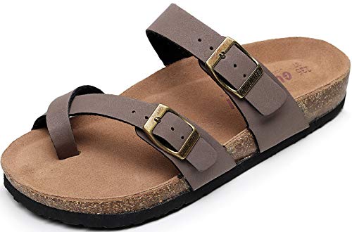 guoluofei Women's Cork Footbed Slide Sandals With Arch Support,Comfortable Summer Beach Sandals For Women Girls Ladies