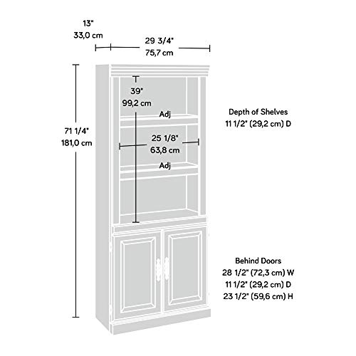 Sauder Heritage Hill 4 tier Library With Doors - Classic Cherry finish