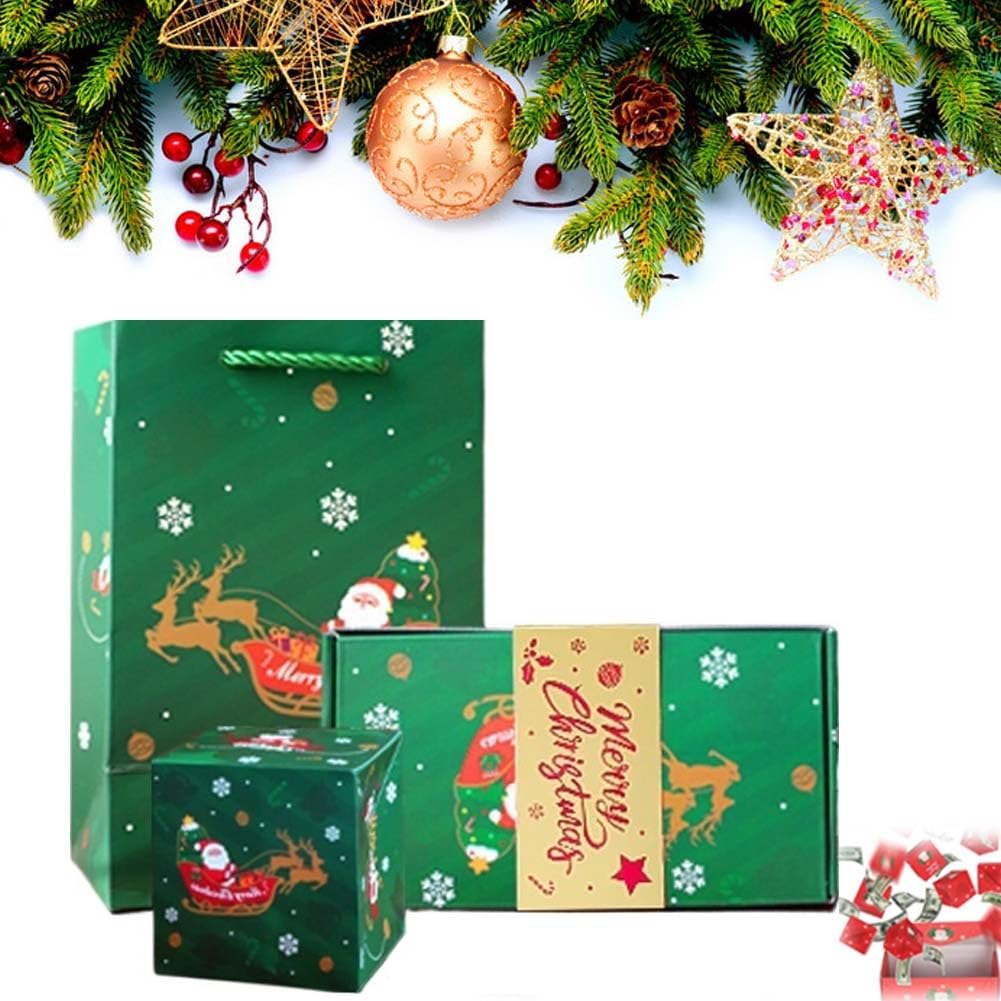 Freigexact Money Gift Box, Surprise Gift Box Explosion, Money Gift Boxes for Cash, Surprise Box Gift Box for Money, Explosion Gift Box, Christmas Gift Boxes, Folding Pop-Up Explosion Gift Box(Green,#1