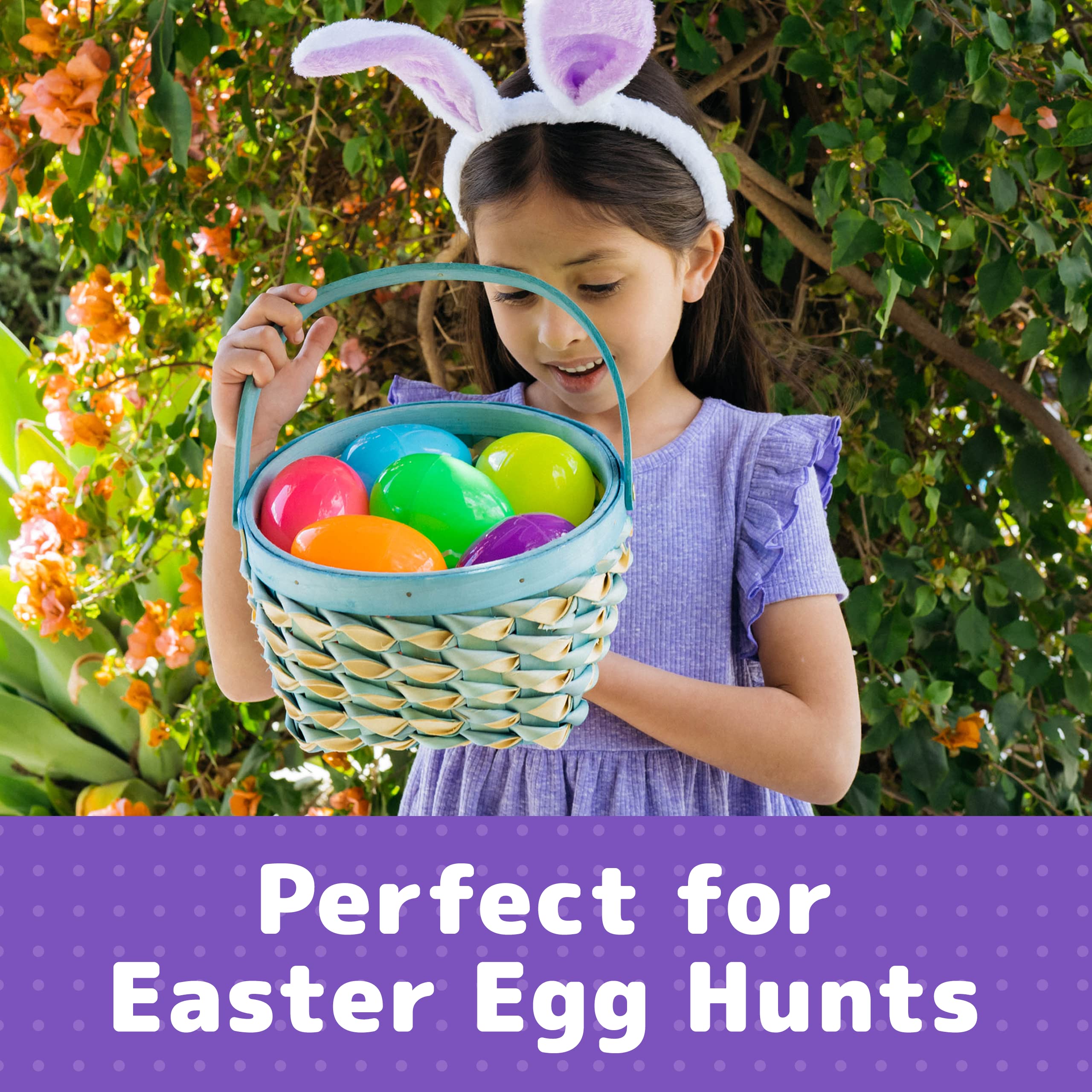 Prextex 3.5β Unfilled Easter Eggs Empty, 36 pcs - Empty Plastic Eggs Fillable with Candy, Presents for Toy Basket - Easter Decorations, Toy Egg Basket - Boys and Girls