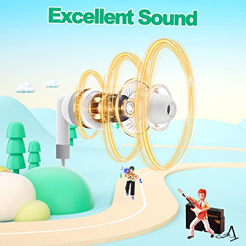 Hongzan 200 Pack Bulk Earbuds Classroom for School Kids Children Class Set Headphones for Students Wholesale Disposable Earphones (White)