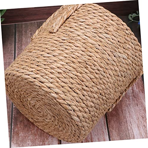 LABRIMP Rectangle Vase Storage Basket Straw Potted Plant Basket Linen Flowerpot To Weave Potted Plant Woven Toy Basket