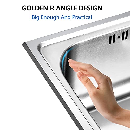 Stainless Steel Outdoor Single Bowl Station Utility Sink,Commercial Restaurant Sink,Drainer Kitchen Restaurant Storage Shelf,for Kitchen Bathroom Restaurant Farmhouse Laundry. ( Color : Cold alone , S