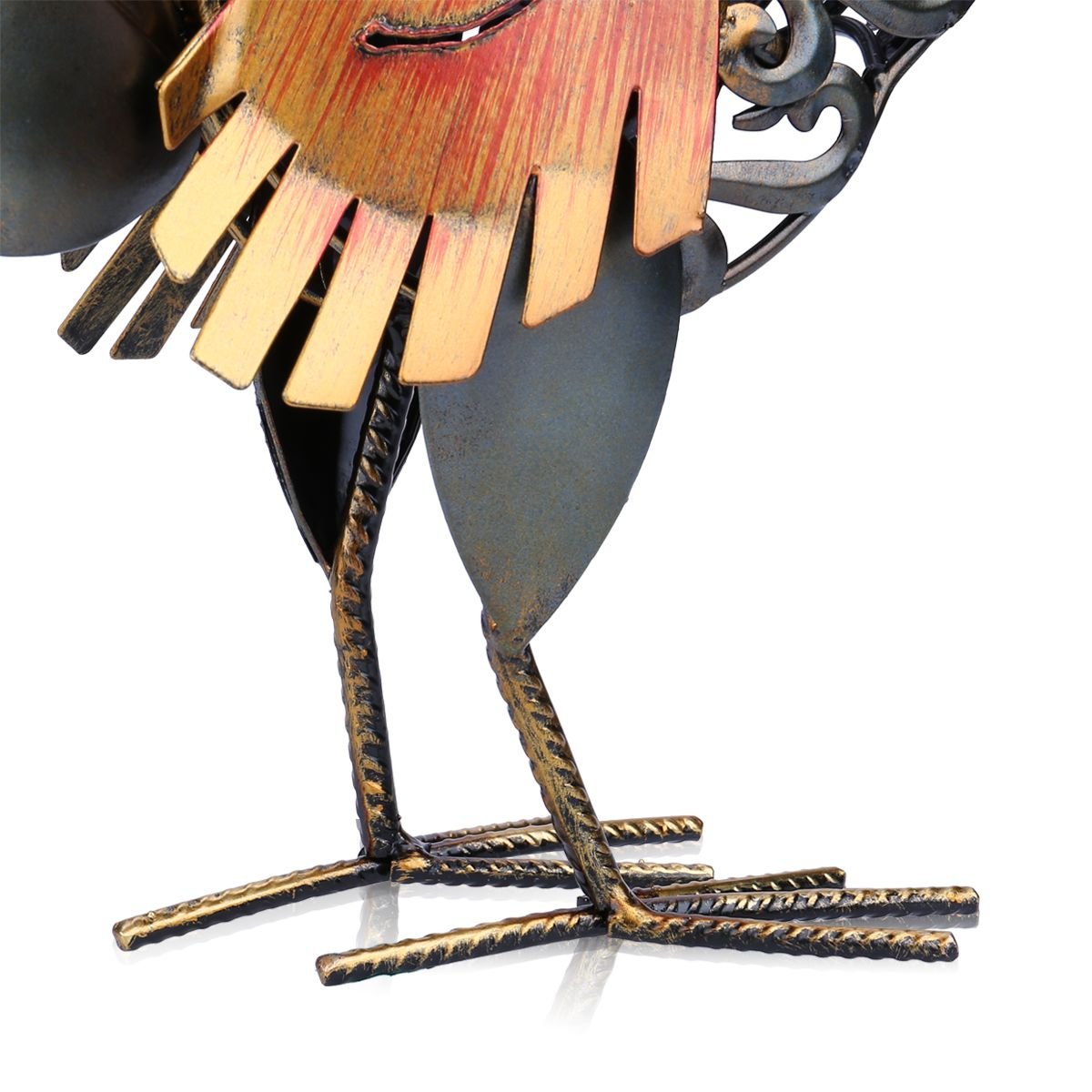 Too-arts Metal Sculpture Carved Iron Rooster Home Furnishing Artwork Craft Gifts