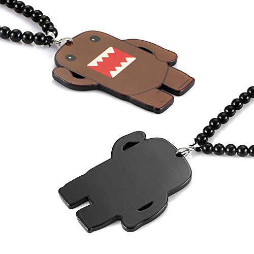 GVBSFJMK Car Pendant Acrylic Funny Domo-Kun Rock Rear View Mirror Charms Ornaments Automobile Trim Hanging Suspension Decoration