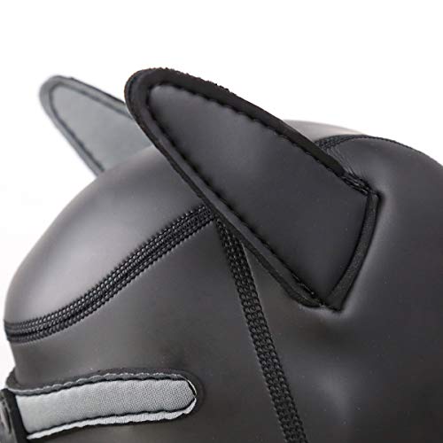 Moleney Adults Neoprene Puppy Hood Mask, Removable Cosplay Dog Full Face Pup Hood Mask