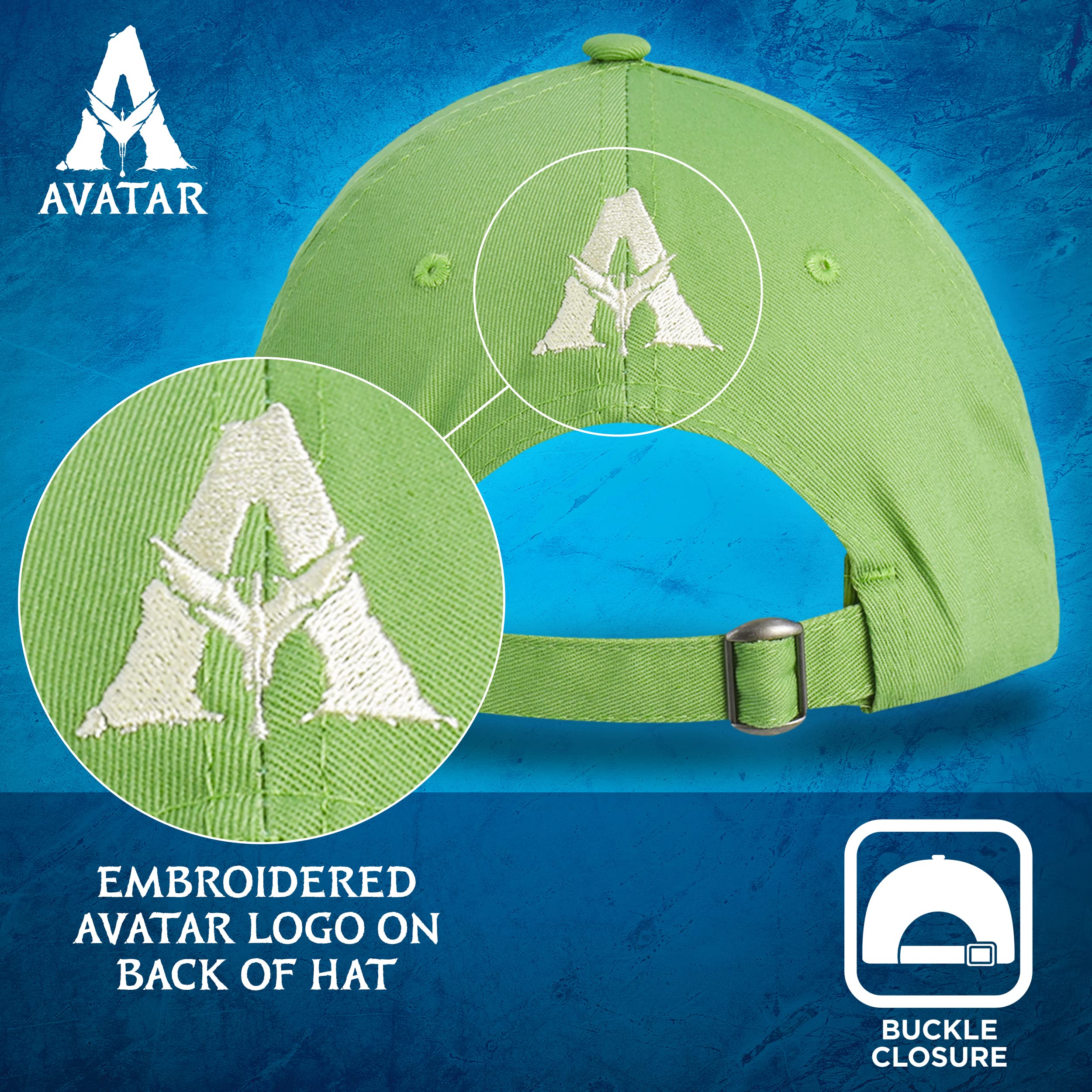 Concept One Disney Avatar: The Way of Water Dad Hat, Cotton Adjustable Baseball Cap with Curved Brim, Black, One Size