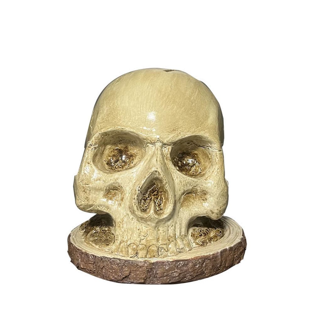 Generic Skull Knife Holder, Skull Knife Block For Kitchen Storage, Horror Themed Knife Holder, Scary Atmosphere Kitchen Decorated With Fruit Knife Holder, Resin Knife Block Without Knives, Brown