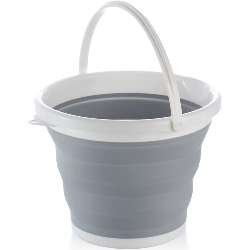 Collapsible Bucket with Handle - Buckets for Cleaning Foldable Pail Bucket Collapsible Strong Flexible Sturdy Handle for Hiking,Backpacking,Camping,Outdoor Survival
