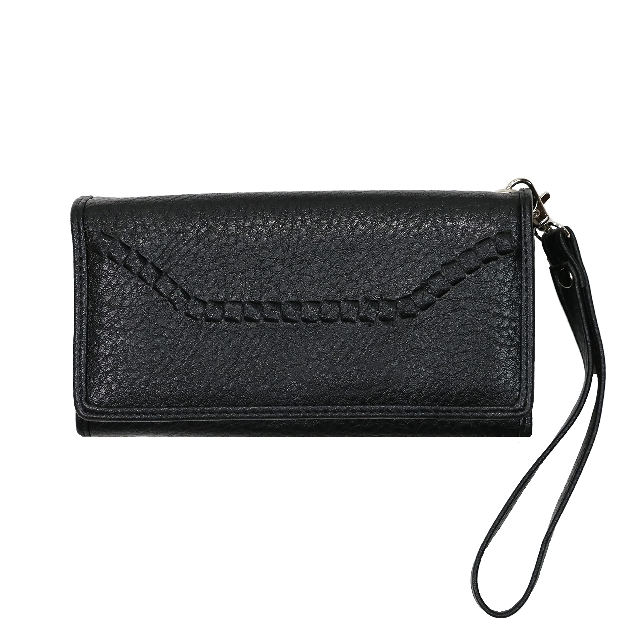 Lady Conceal Women's RFID Blocking Tri-fold Clutch Wallet for Ladies (Mahogany)