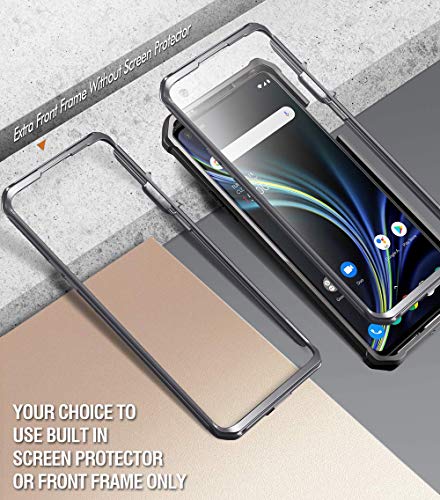 Poetic Guardian for Oneplus 8 Case, [Not Compatible with Verizon Version] Full-Body Hybrid Shockproof Bumper Cover with Built-in-Screen Protector, Black/Clear