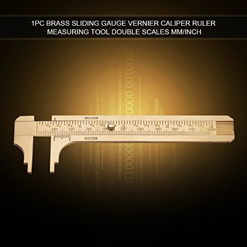 Handy Sliding Gauge Double Scales Vernier Caliper Ruler Measuring Tool mm/inch Brass Pocket Ruler 100mm