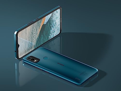 Nokia C21 Plus | Android 11 (Go Edition) | Unlocked Smartphone | 2-Day Battery | Dual SIM | 2/64GB | 6.52-Inch Screen | Cyan