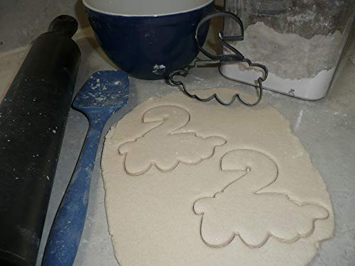 FANCY NUMBER TWO 2 WITH WORD OUTLINE BIRTHDAY ANNIVERSARY COOKIE CUTTER MADE IN USA PR3002