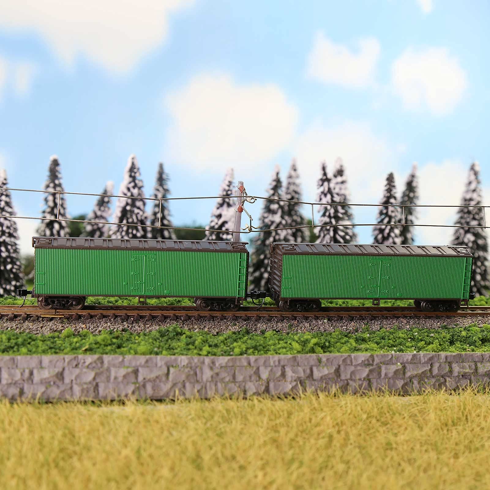 C15016 N Scale Reefer Car Wagon Wooden Side 1:160 Model Train Railway Flat Car (Green)