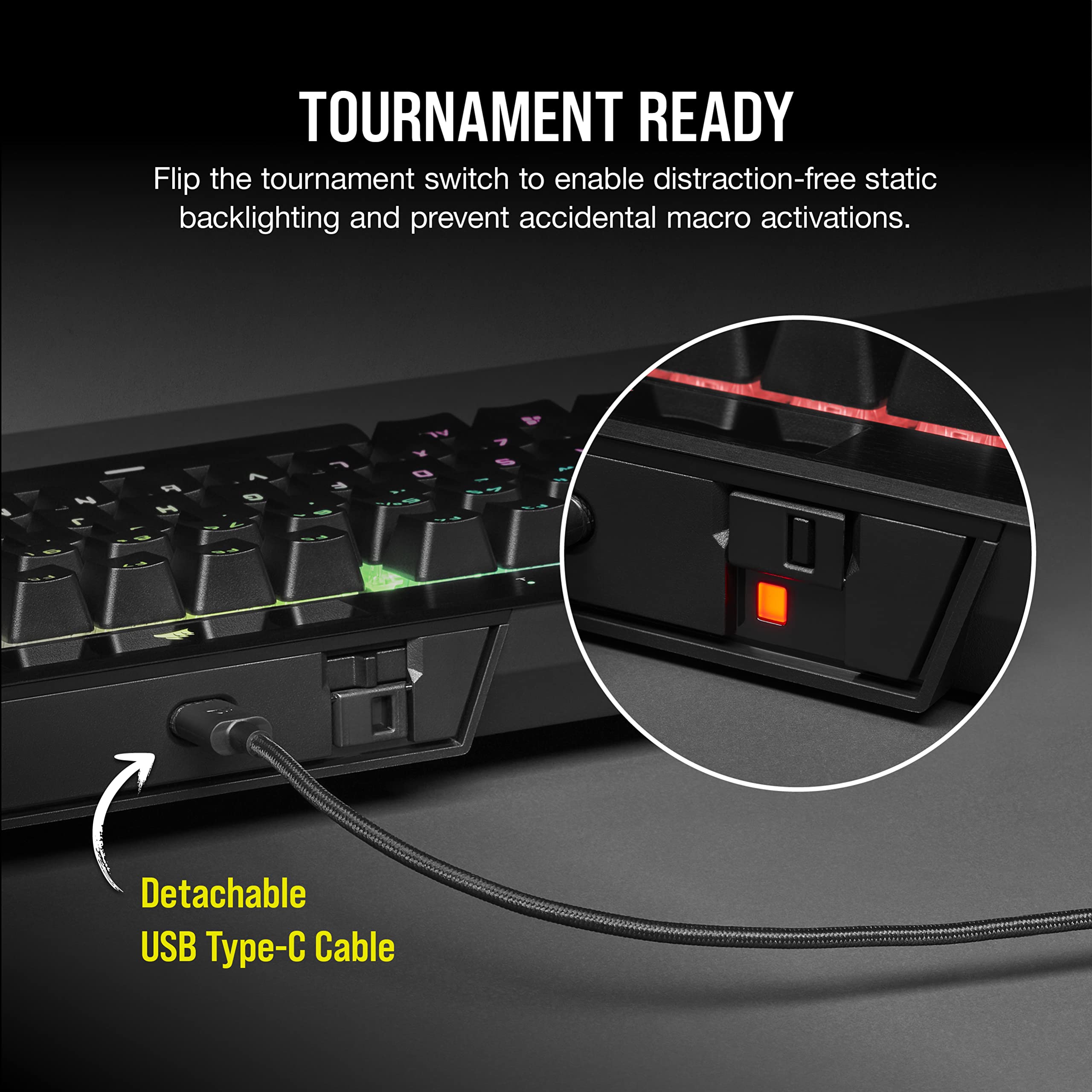 Corsair K70 RGB TKL CHAMPION SERIES Mechanical Gaming Keyboard — CHERRY MX Blue