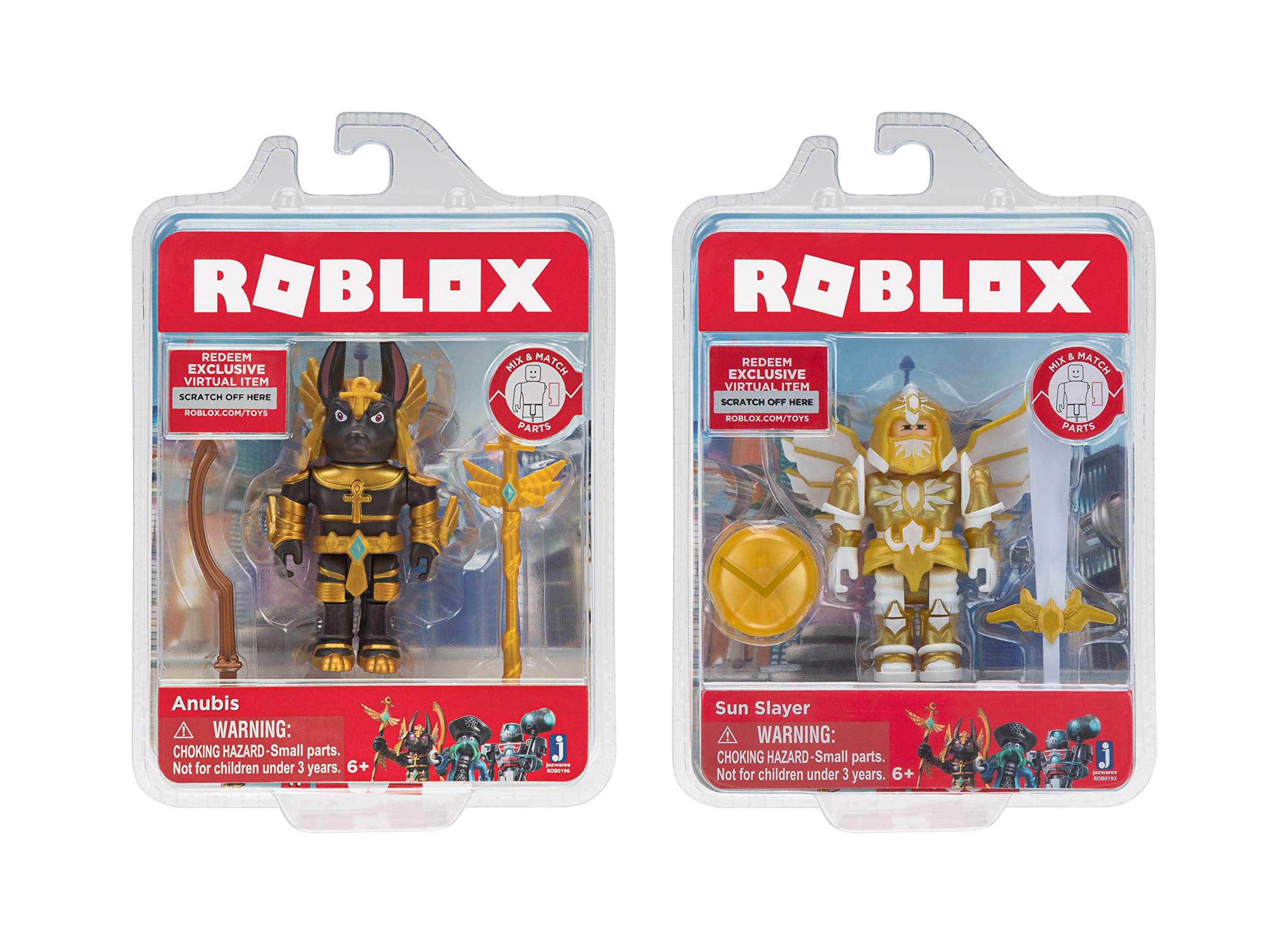 Roblox Action Collection- Anubis + Sun Slayer Two Figure Bundle [Includes 2 Exclusive Virtual Items]