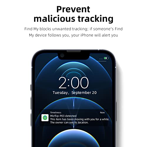 MICFLIP Key Finder (White, 1-Pack), Android Not Supported, Works with Apple Find My (iOS Only), Key Finder, Bluetooth Tracker for Earbuds and Luggage, Phone Finder, Waterproof