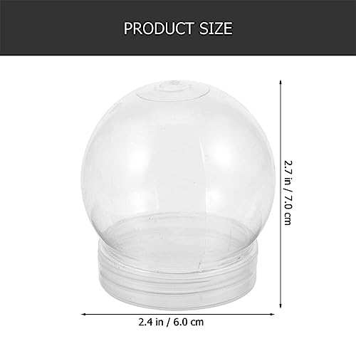NOLITOY DIY Snow Globe 15pcs Clear Plastic Water Globe with Screw Off Cap Empty Fillable Globe Water Globe Jar Christmas Candy Jar for DIY Crafts Home Decoration Gifts