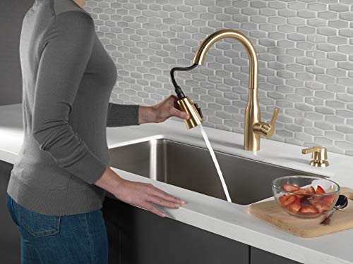 Delta Marca Single-Handle Pull-Down Sprayer Kitchen Faucet with ShieldSpray Technology in Champagne Bronze