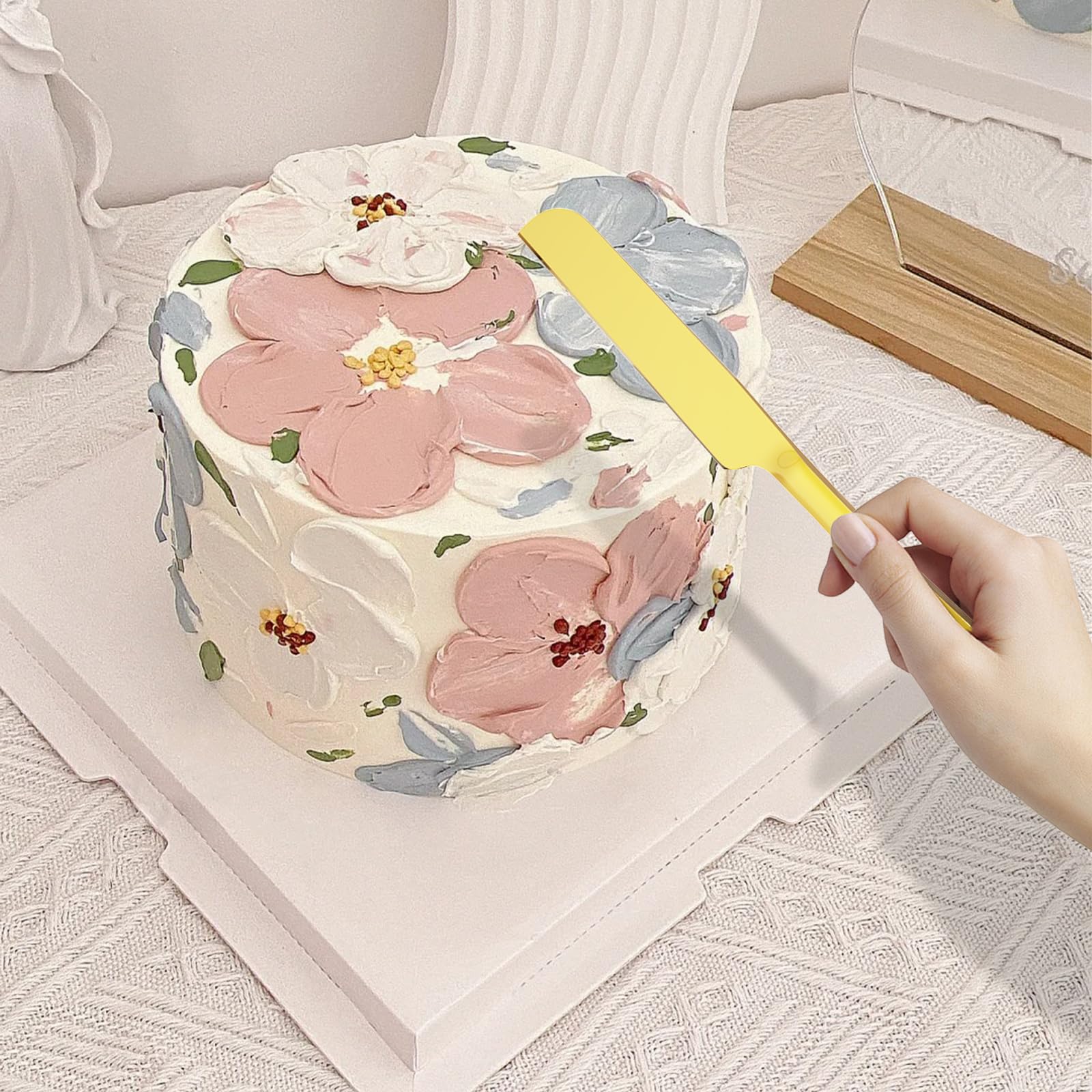 GWHOLE Gold Wedding Cake Cutting Set, Wedding Cake Cutter Set, Cake Knife and Server Set for Wedding Pie Spatula Birthday Cake Anniversary Christmas Gift