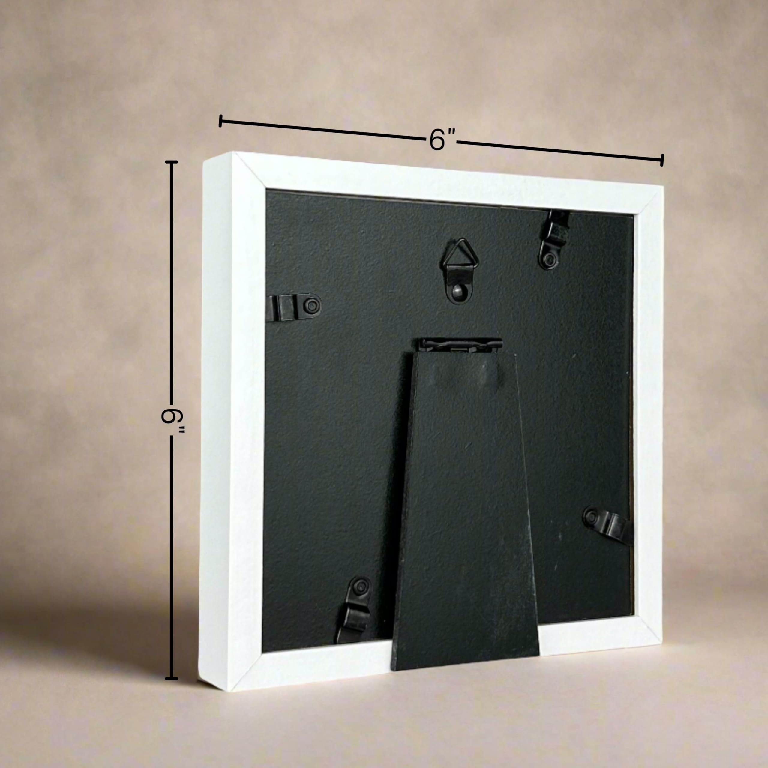 The Grandparent Gift Company- White Shadowbox Frame 6 x 6 Table or Shelf Frame with “Dedicated” Sentiment- Baby Handprint Dedication Gifts