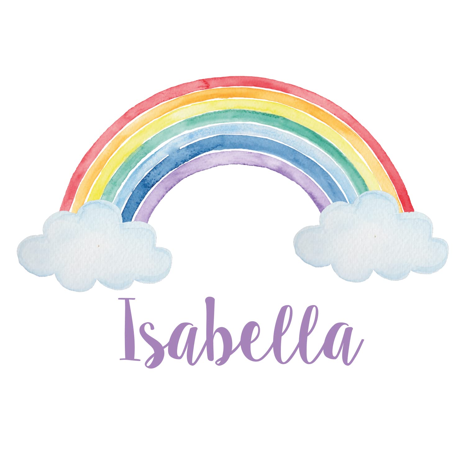 Kyle Cornhole Rainbow Wall Decals Custom Name Wall Decal Watercolor Rainbow Wall Art with Name Kids Nursery Girls Room Custom Name Vinyl Wall Sticker (LN03)