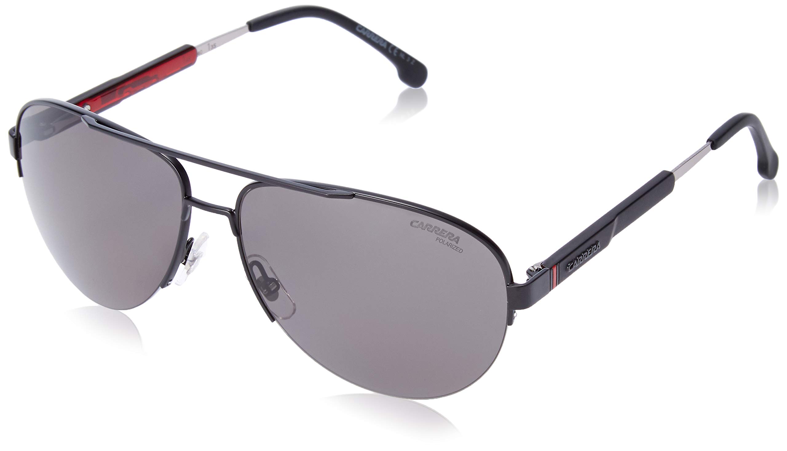 Carrera Men's 8030/S Pilot Sunglasses, Matte Black/Polarized Gray, 62mm, 15mm
