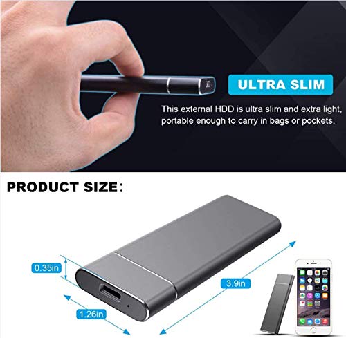External Hard Drive 4TB,Portable External Hard Drive 4TB Portable Hard Drive High Speed USB 3.1 Hard Drive Shockproof External HDD for Mac, PC, Laptop(4TB Black)