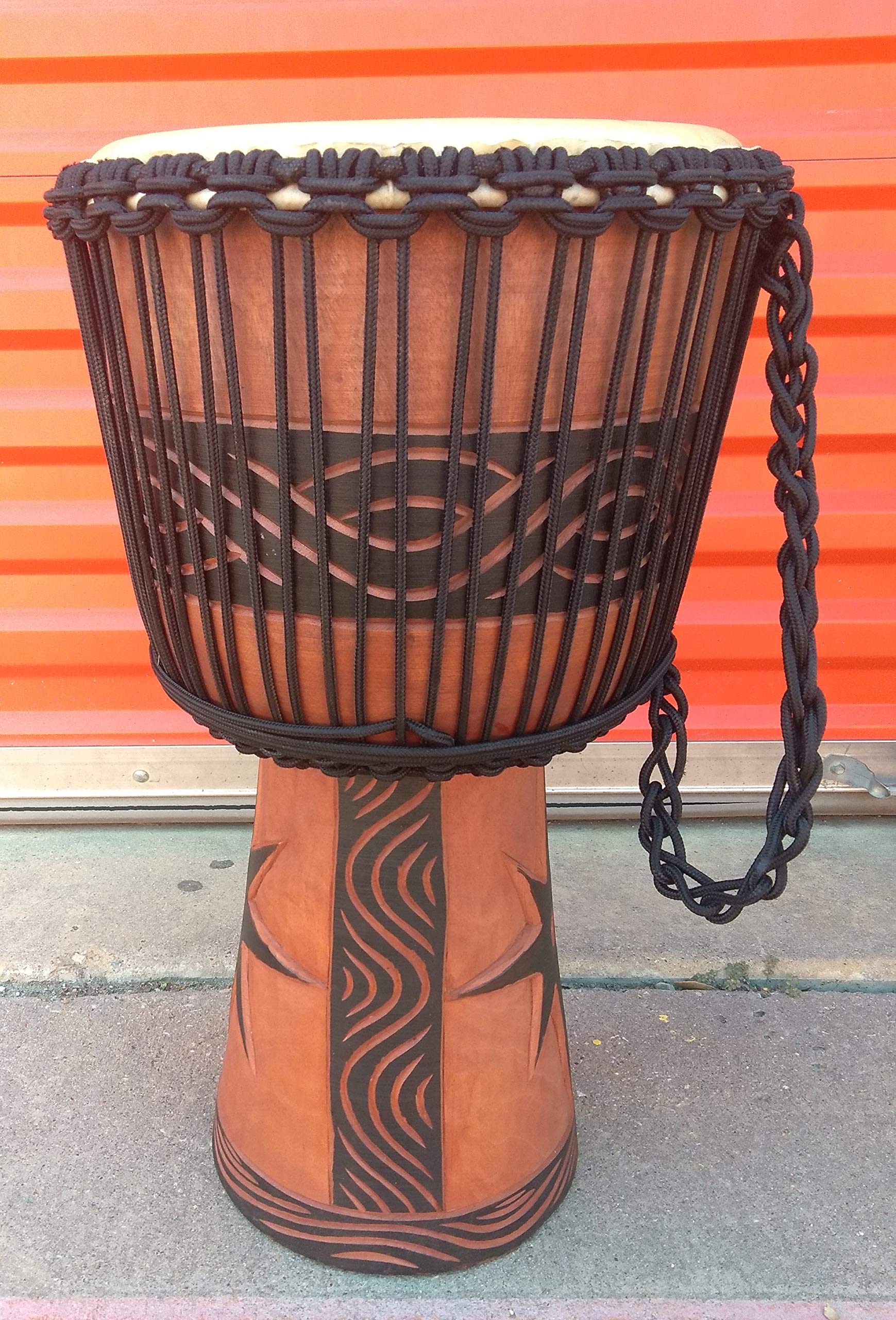 Large (M6) ~ 24" X 14" Djembe Deep Carved Hand Drum Bongo, STAR