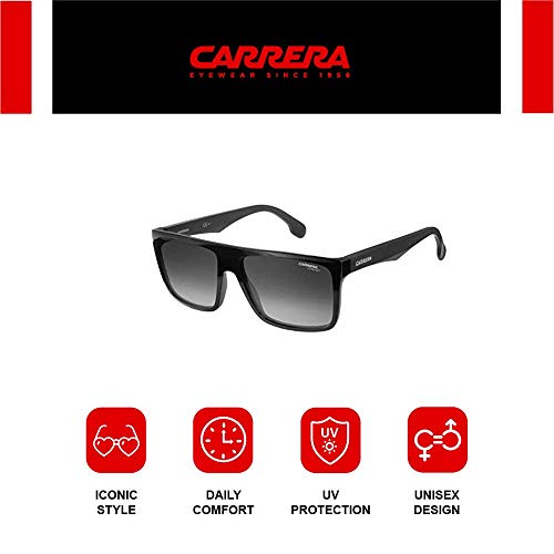 Carrera unisex adult Carrera 5039/S Sunglasses, Black/Dark Gray Gradient, 58mm 16mm US
