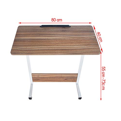 Toxz Computer Task Table Household Office Desk,Adjustable Height and Fold,Locking Casters,80CM 50CM,Fillet Wood,Simple,with Installation Tool(Ship from US!)