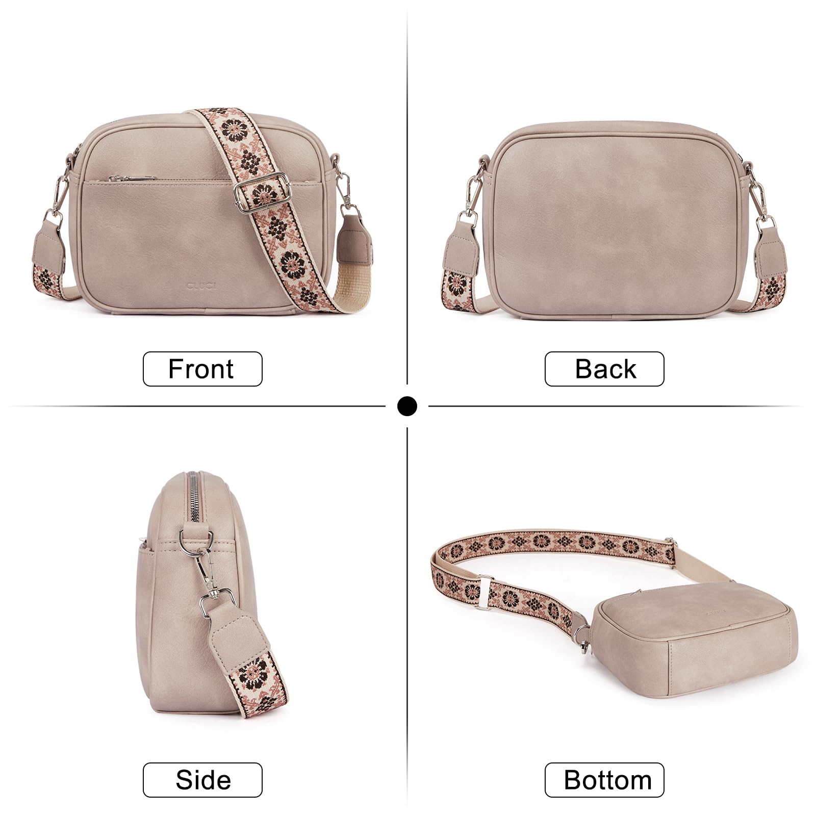 CLUCI Crossbody Bags for Women Trendy, Vegan Leather Shoulder Handbags,Purses for Women with Adjustable Wide Strap