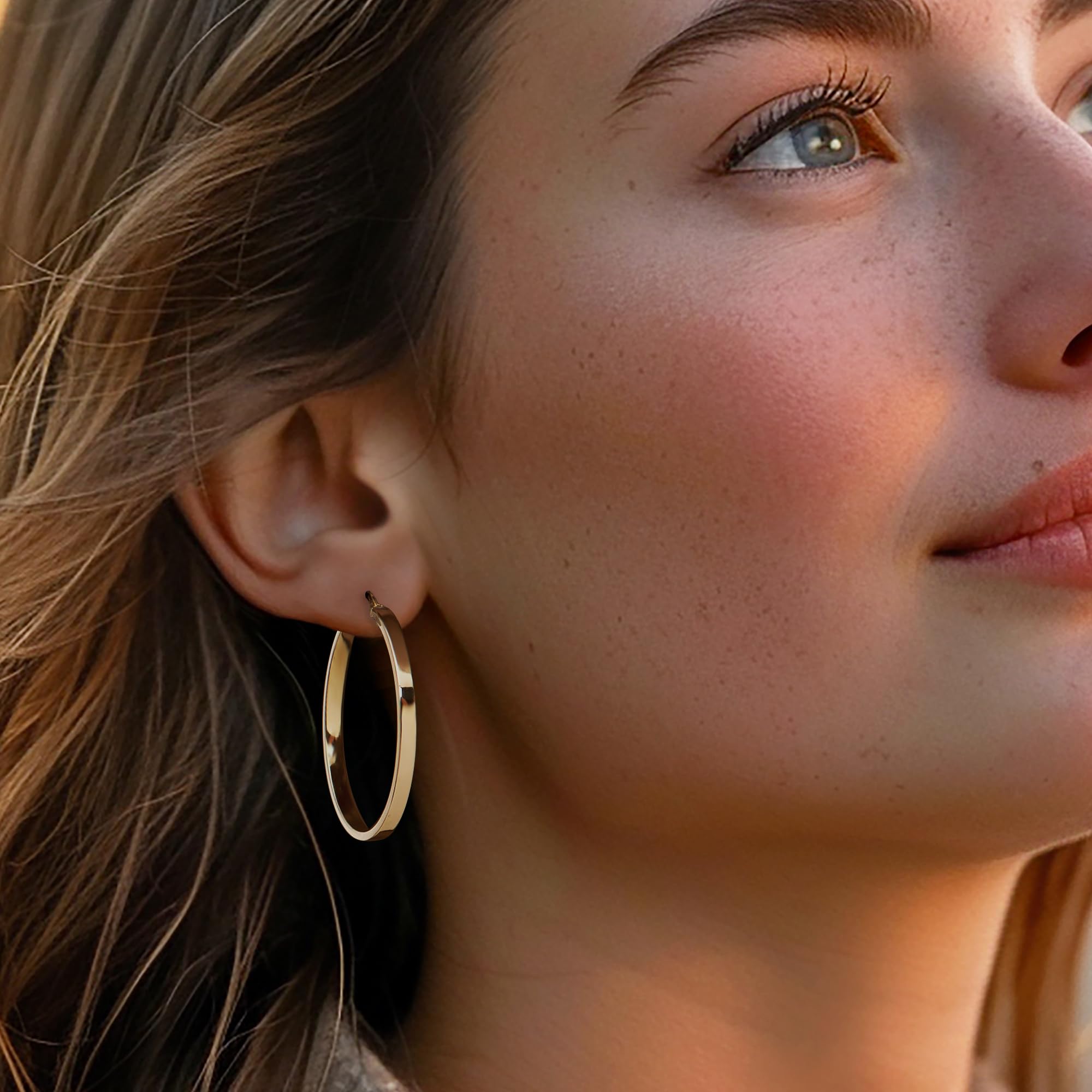 Ross-Simons Italian 14kt Yellow Gold Squared-Edge Hoop Earrings