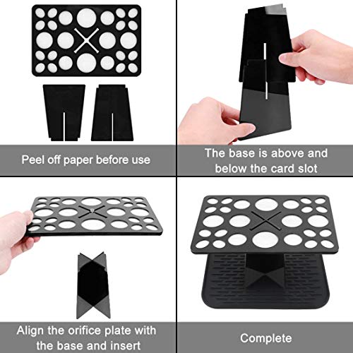 CHRUNONE 28 Hole Makeup Brush Drying Rack with Mat Keep Countertop Drying, Folding Makeup Brush Holder, Air Tree Tower Stand Organizer Comes with Mat