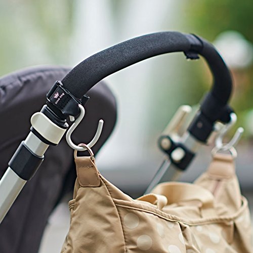 Think King Mighty Buggy Hook for Stroller, Wheelchair, Rollator, Walker, 2 Pack, Black/Brushed Aluminum, 2 Count (Pack of 1)