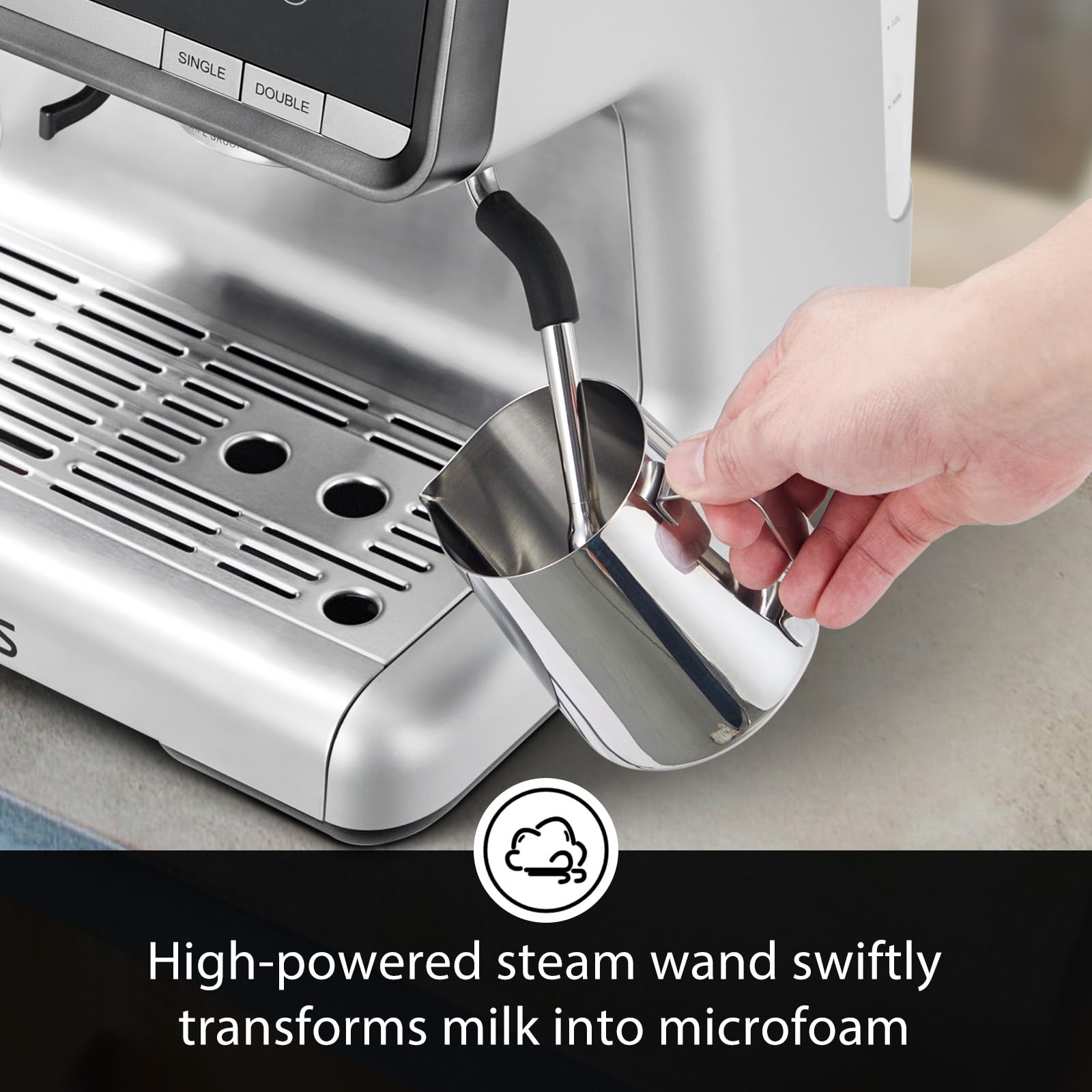 GarveeHome Espresso Machine, 20 Bar Professional Semi Automatic Espresso Maker with Grinder and Milk Frother Steam Wand, for Cappuccinos or Macchiatos
