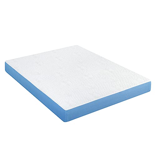 Oleesleep 6 Inch Ventilated Gel Infused Memory Foam Mattress, CertiPUR-US Certified, Blue,Twin
