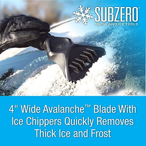 SubZero 14035 35" Crossover Super Duty Extendable Snowbroom with Pivoting Head and Integrated Ice Scraper, Blue