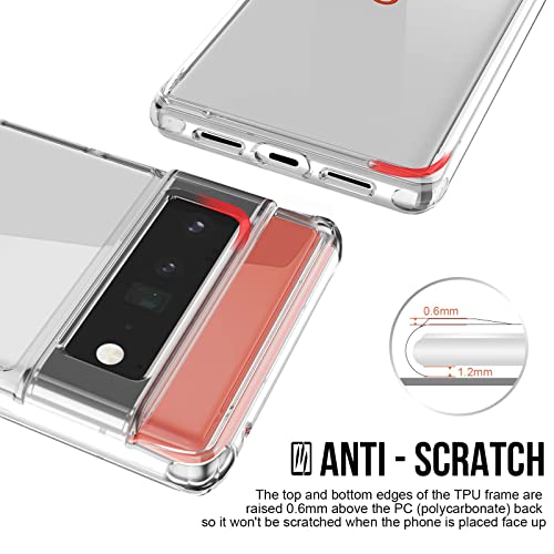 Guarishel for Google Pixel 6 Pro Case: [Built-in 4 Airbags][Not-Yellowing] Military-Grade Shockproof Protective Phone case for Google Pixel 6 Pro, Crystal Clear